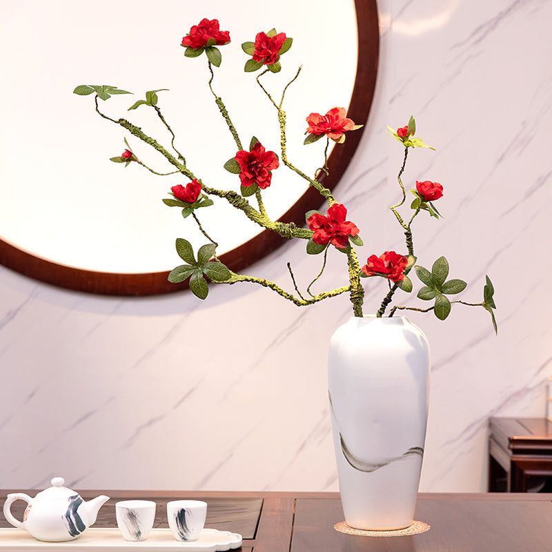 Azalea Artificial Flower Arrangement in Ink Painting Vase - 33.5 ...